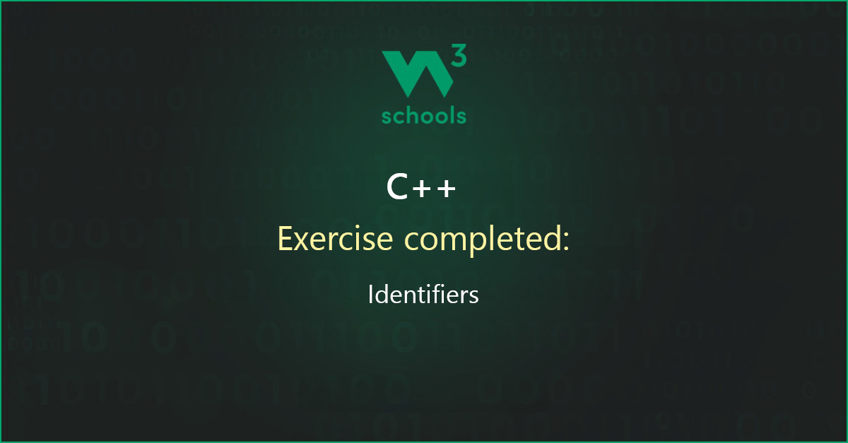 Completed Exercise: C++ Identifiers