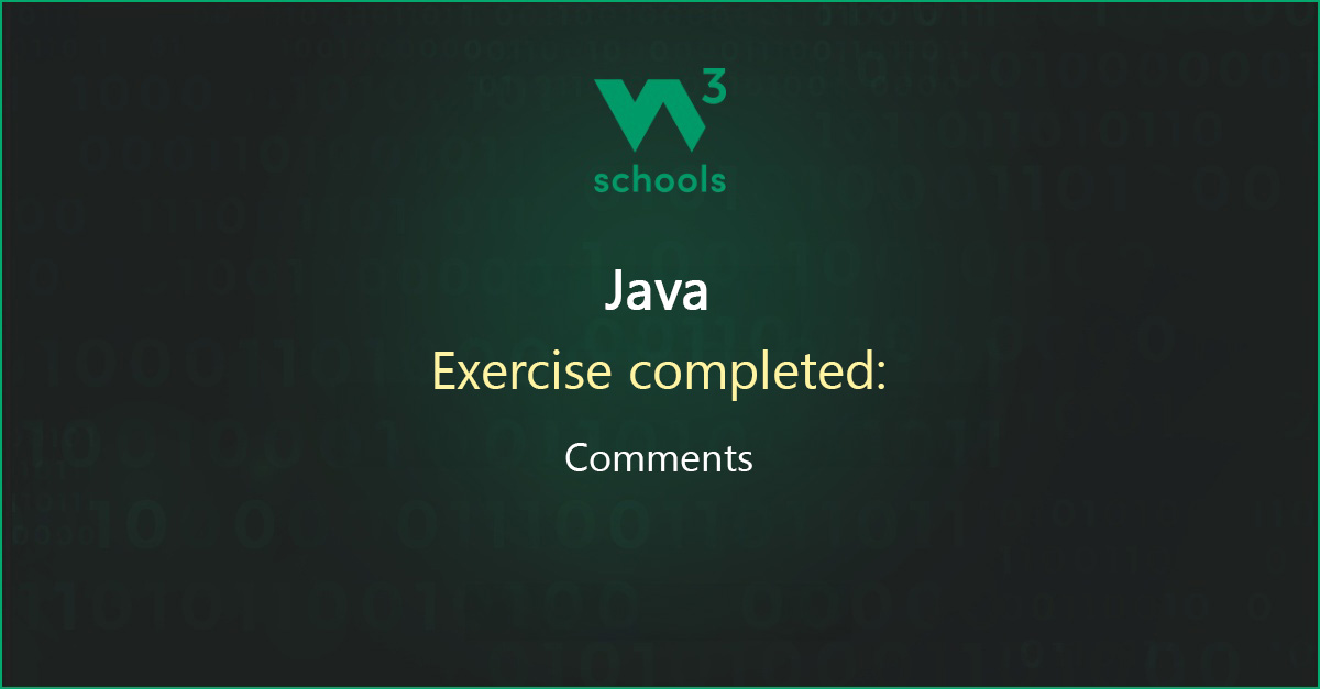 Completed Exercise: Java Comments