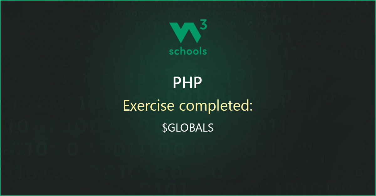 Completed Exercise: PHP $GLOBALS