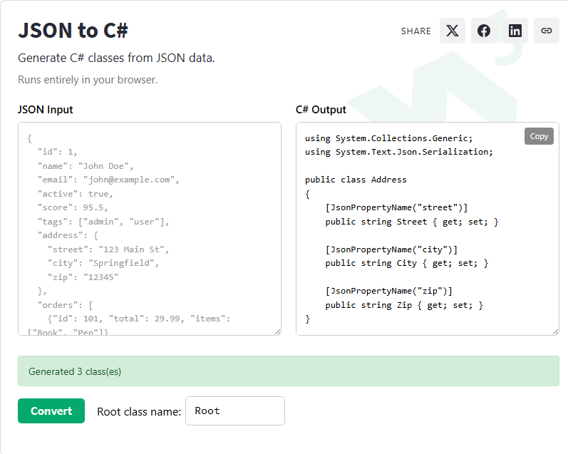 JSON to C# - W3Schools